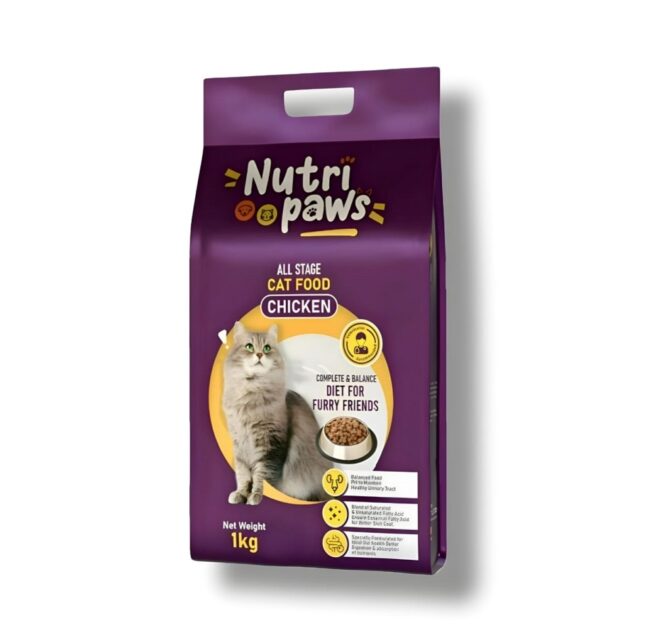 NUTRI PAWS CAT FOOD – ALL AGE STAGES (1 KG, CHICKEN FLAVOR) – PetPoint.PK